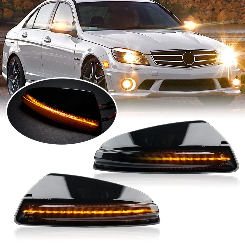 LED Side Mirror Marker Lights for 2008-2011 Benz Mercedes Pre-LCI W204 ...