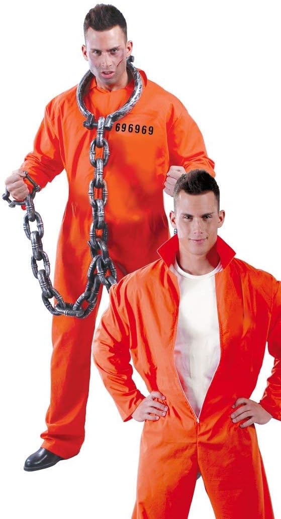 Fiestas Guirca Inmate costume convicted orange prison suit – BigaMart