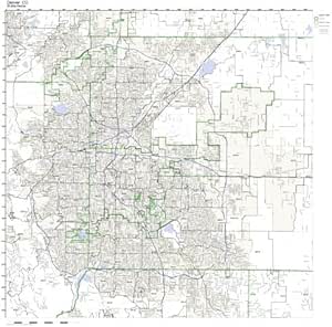 Denver, CO ZIP Code Map Laminated : Amazon.ca: Office Products