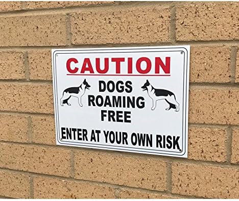 Dogs Roaming Free Warning Sign, External, Pre-Punched Corner Fixing ...