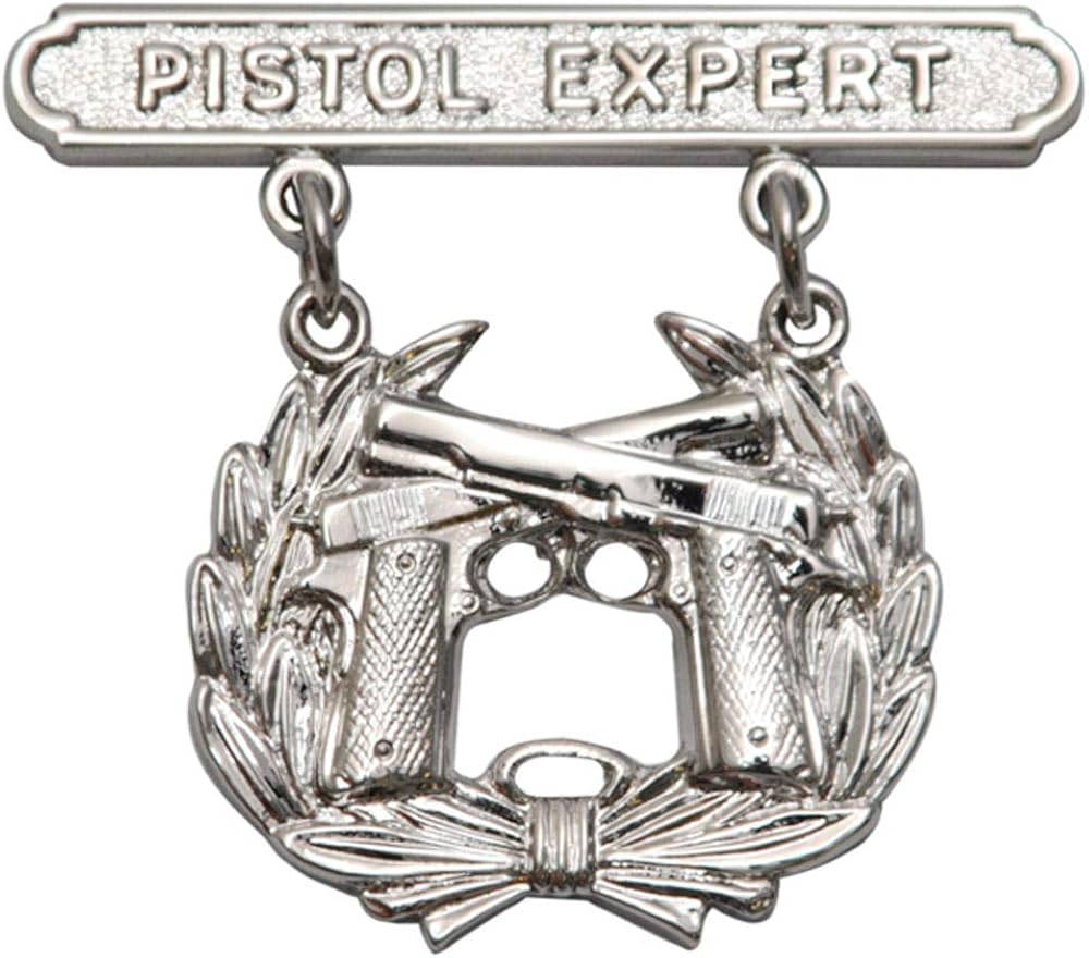 Amazon.com: USMC Pistol Expert Qualification Badge: Military Apparel ...