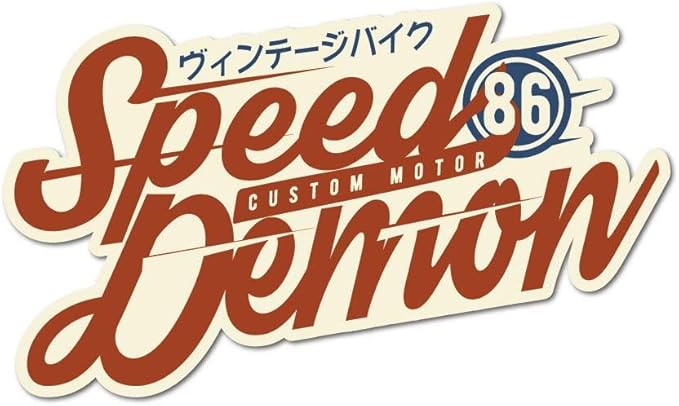 Amazon.com: Speed Demon Sticker Motorcycle Vintage Motorbike Bike Decal ...