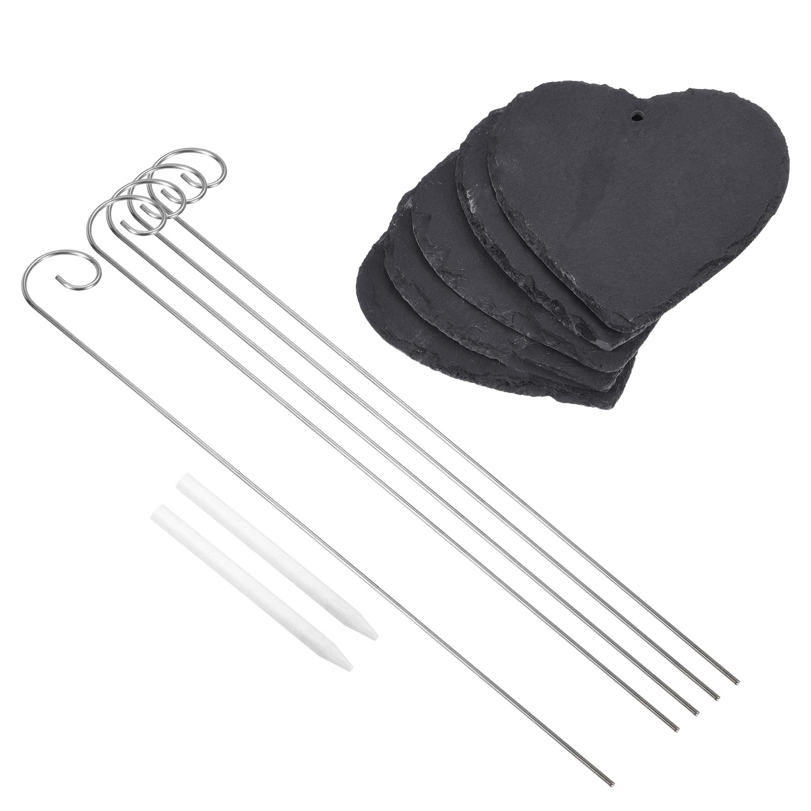 PATIKIL Plant Labels with Stainless Steel Hanging Rod Pen, 10Pcs Slate ...