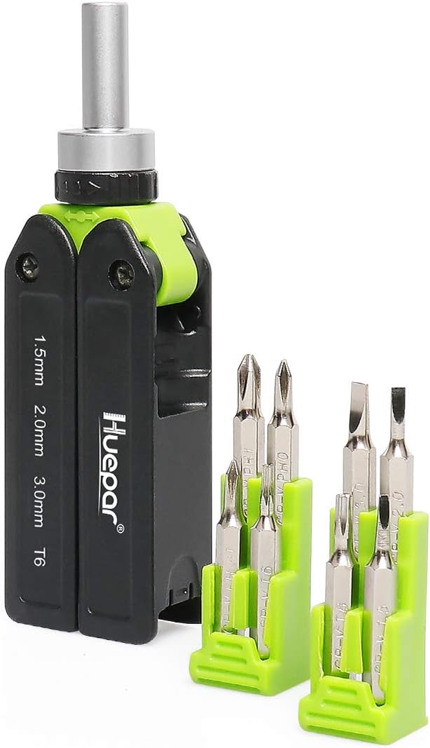 Multi-Bit Ratchet Precision Screwdriver Set 8-in-1, Huepar Quick-Load ...