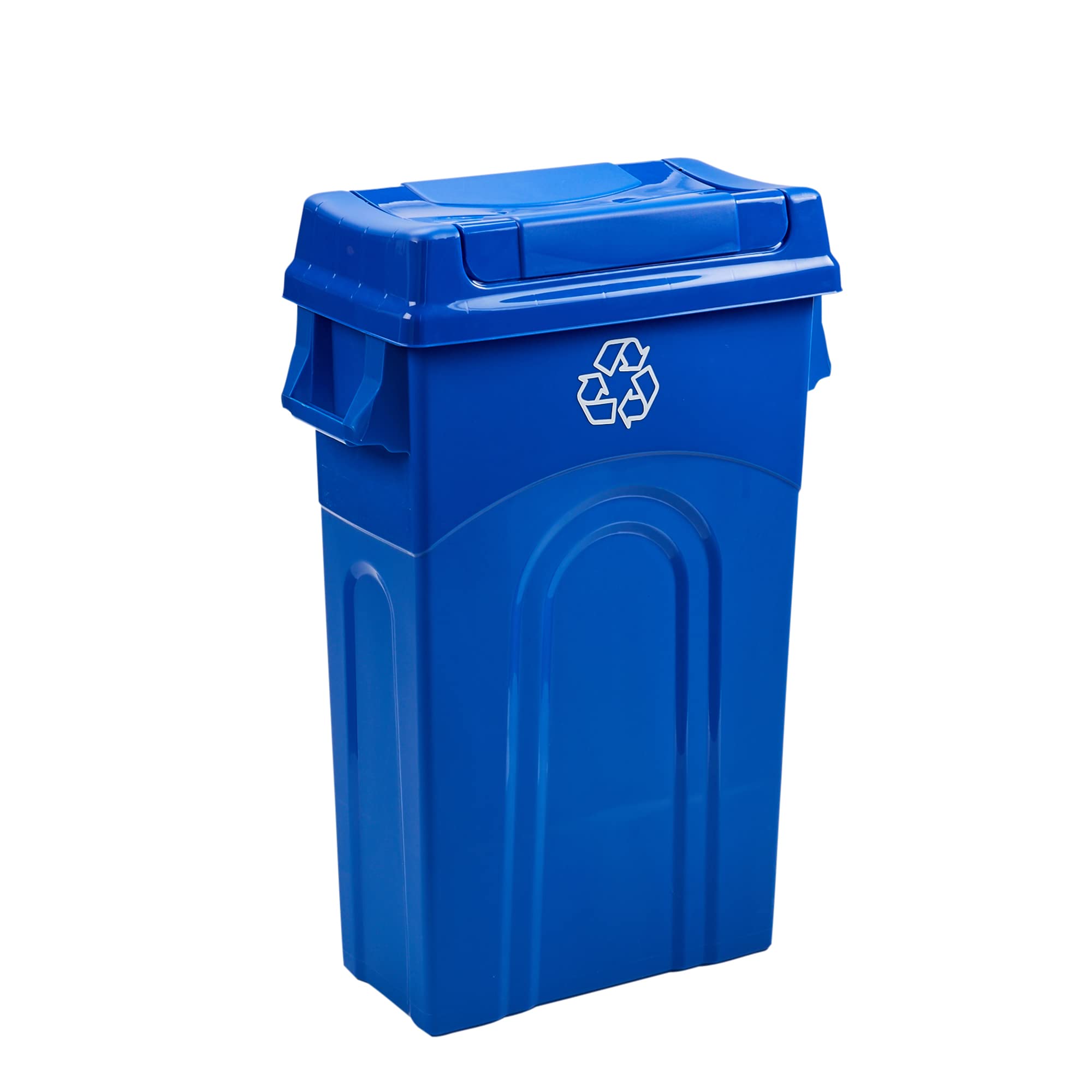 United Solutions 23 Gallon Highboy Plastic Recycling Bin Kitchen Trash ...