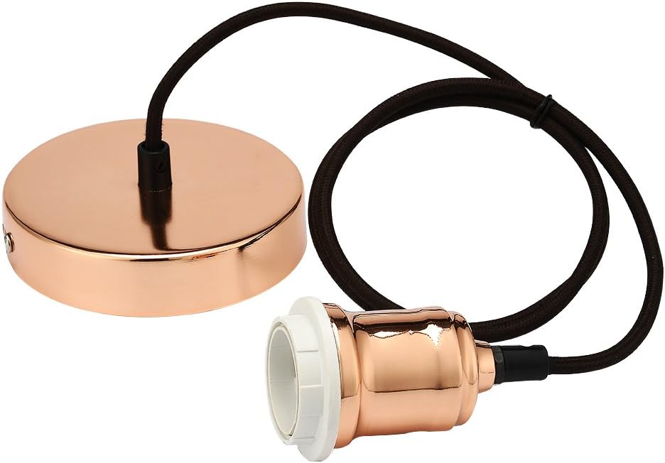 JIAHUA Braided Flex Lamp Holder, Suspended Pendant Light Fitting E27 ...