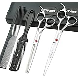 Amazon.com: 7.0 Inches Professional hair cutting thinning scissors set with razor (Violet): Beauty
