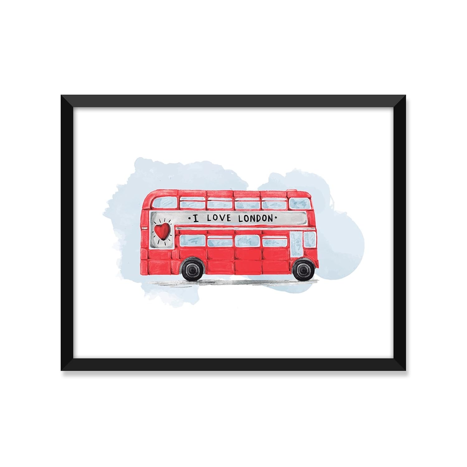 Amazon.com: London Double-decker Bus Watercolor - Unframed art print ...