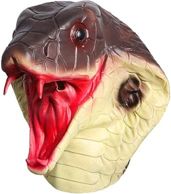 Amazon.com: Latex Full Head Animal Cobra Snake Mask Halloween Costume ...
