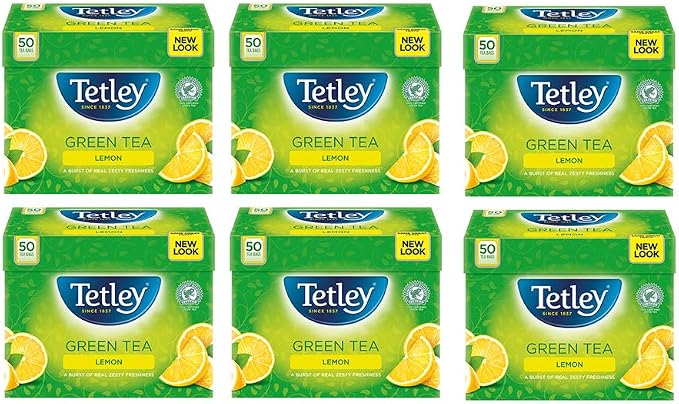Tetley Green Tea Lemon Tea Bags, Pack of 6, 50-Cout: Amazon.co.uk: Grocery