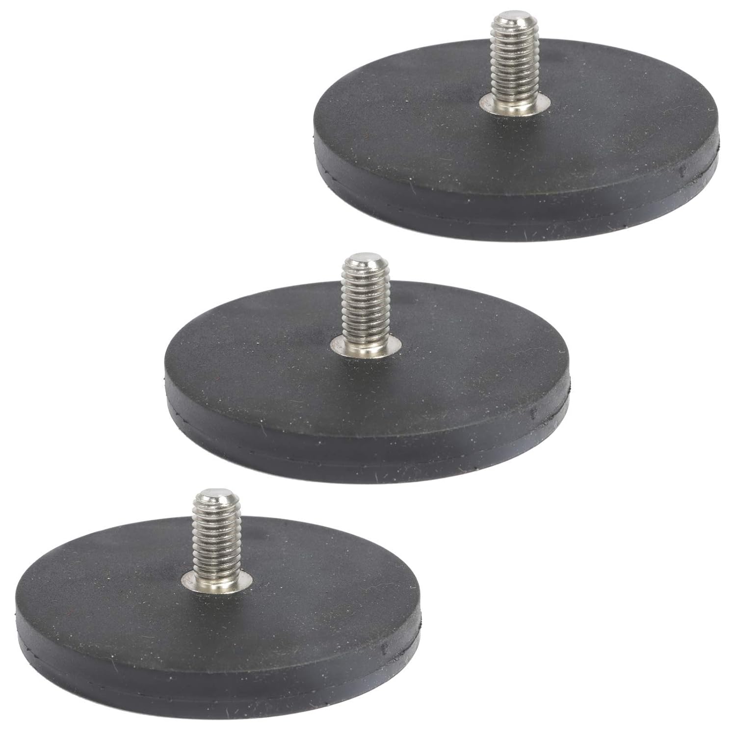 3 Stück Neodym Magnete Gummiert D 66mm Mit M8 Außengewinde 22 KG ...