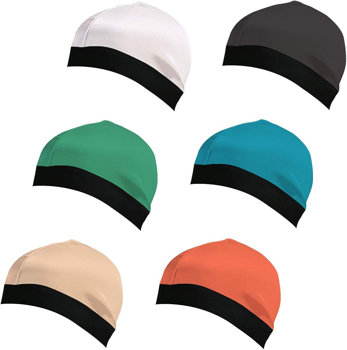 Amazon.com: 4 Pack Silky Stocking Wave Cap Sleep Cap Shower Cap Durag ...