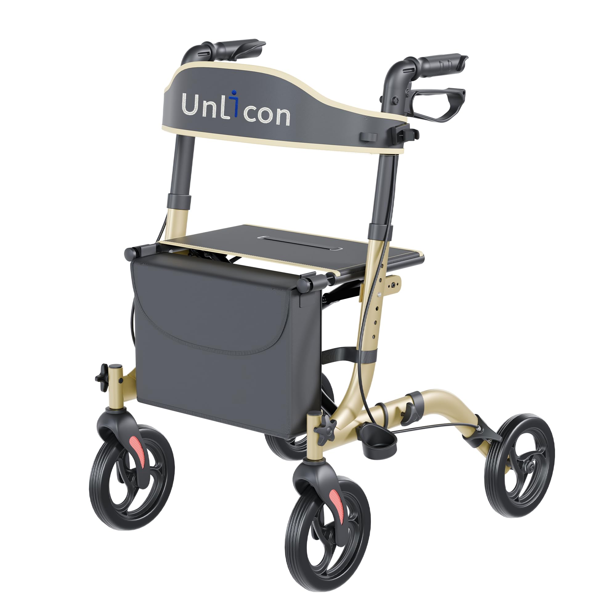 Rollator Walkers for Seniors Folding Rollator Walker with Seat and Four ...