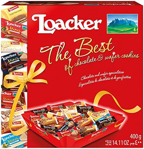 Loacker The Best of Chocolate & Wafer Cookies, 400 g, Red price in ...