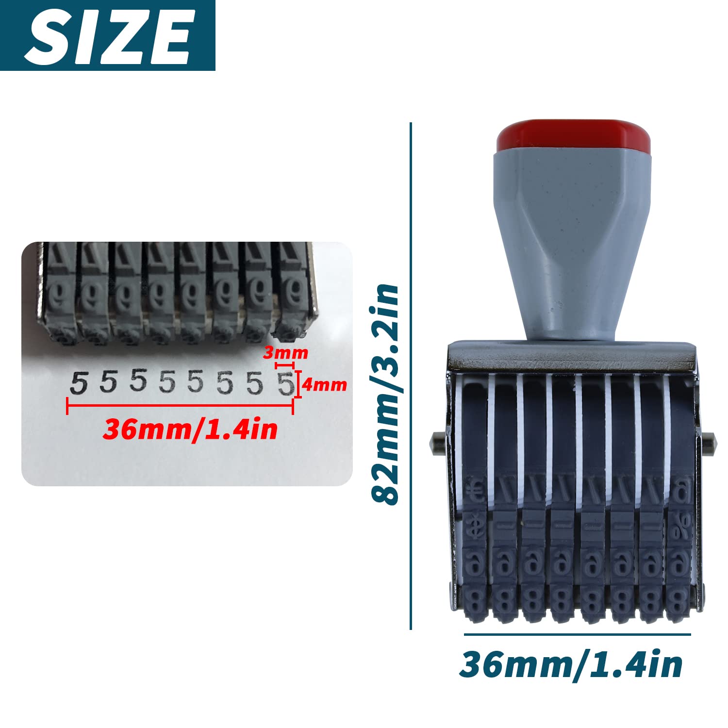 Mua 8 Digit Number Roller Stamps - Small Date Stamp Personalized Number Symbol Rolling Wheel ...