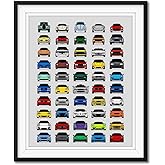 ABC Car Poster - Handmade Print of A to Z - 8x10" Metallic Print ...