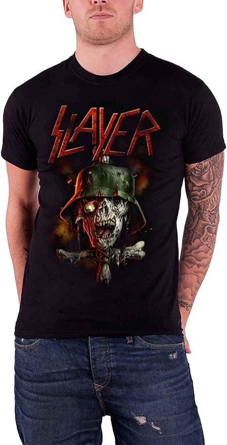 Amazon.com: Slayer Men's Soldier Cross Skull New Official T-Shirt: Clothing