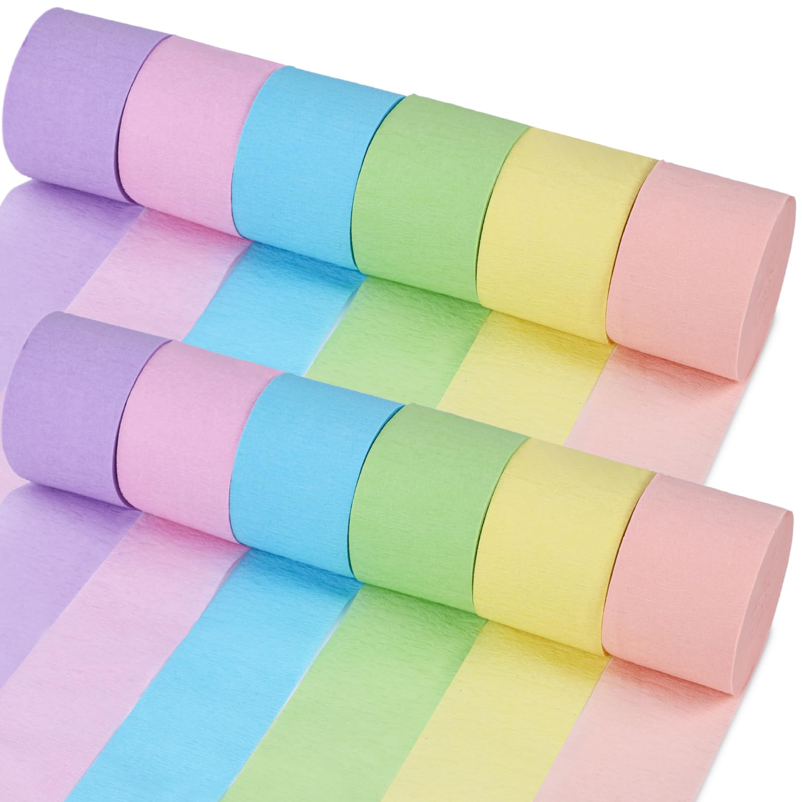TOXOY Crepe Paper Streamers 12 Rolls 984ft, Party Streamers Pack of 6 ...