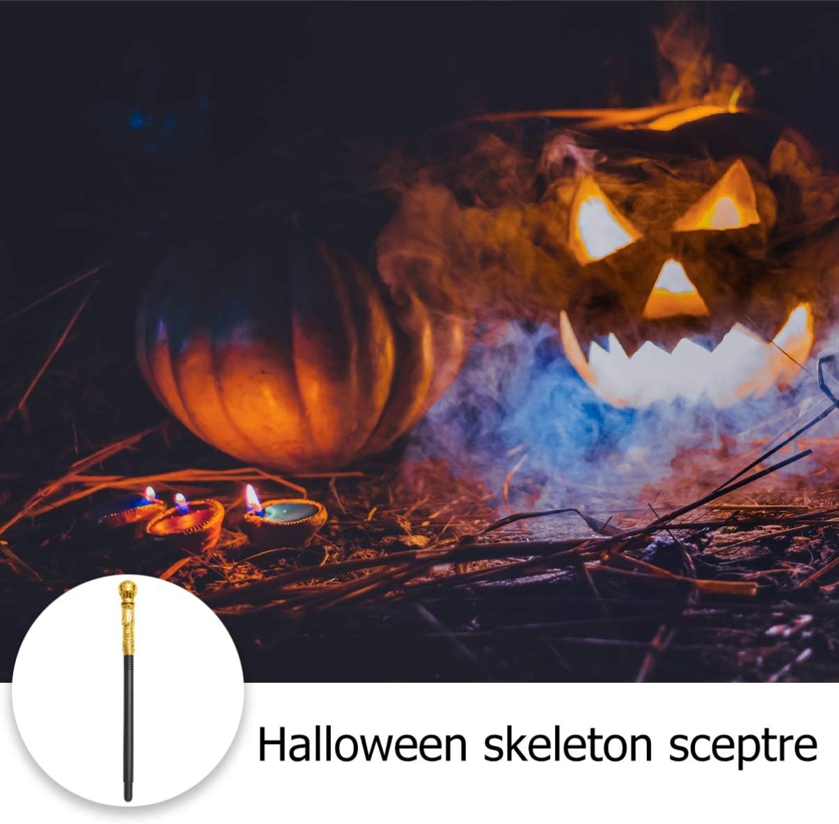 Amosfun Gold King Scepter Walking Stick Three-Section Snake Walking ...