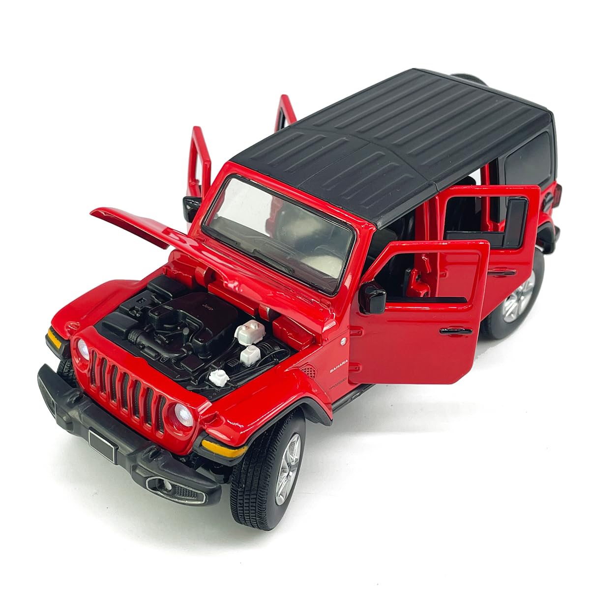 4 Door Wrangler Sahara Hard Top SUV Model Car Diecast Toy Cars 1/32 ...