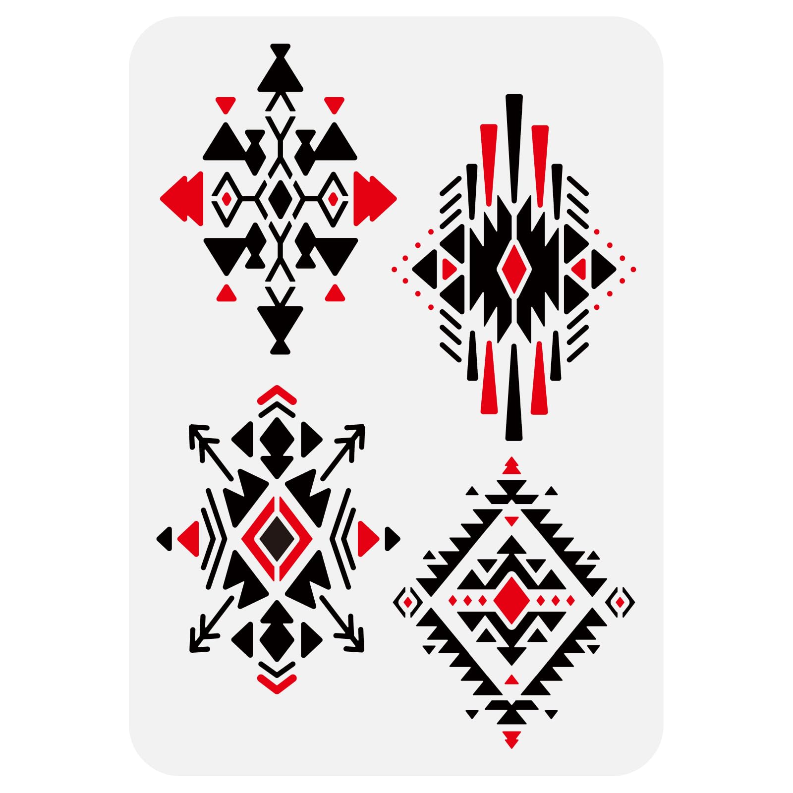FINGERINSPIRE Aztec Triangle Stencil for Painting 8.3x11.7inch Large ...