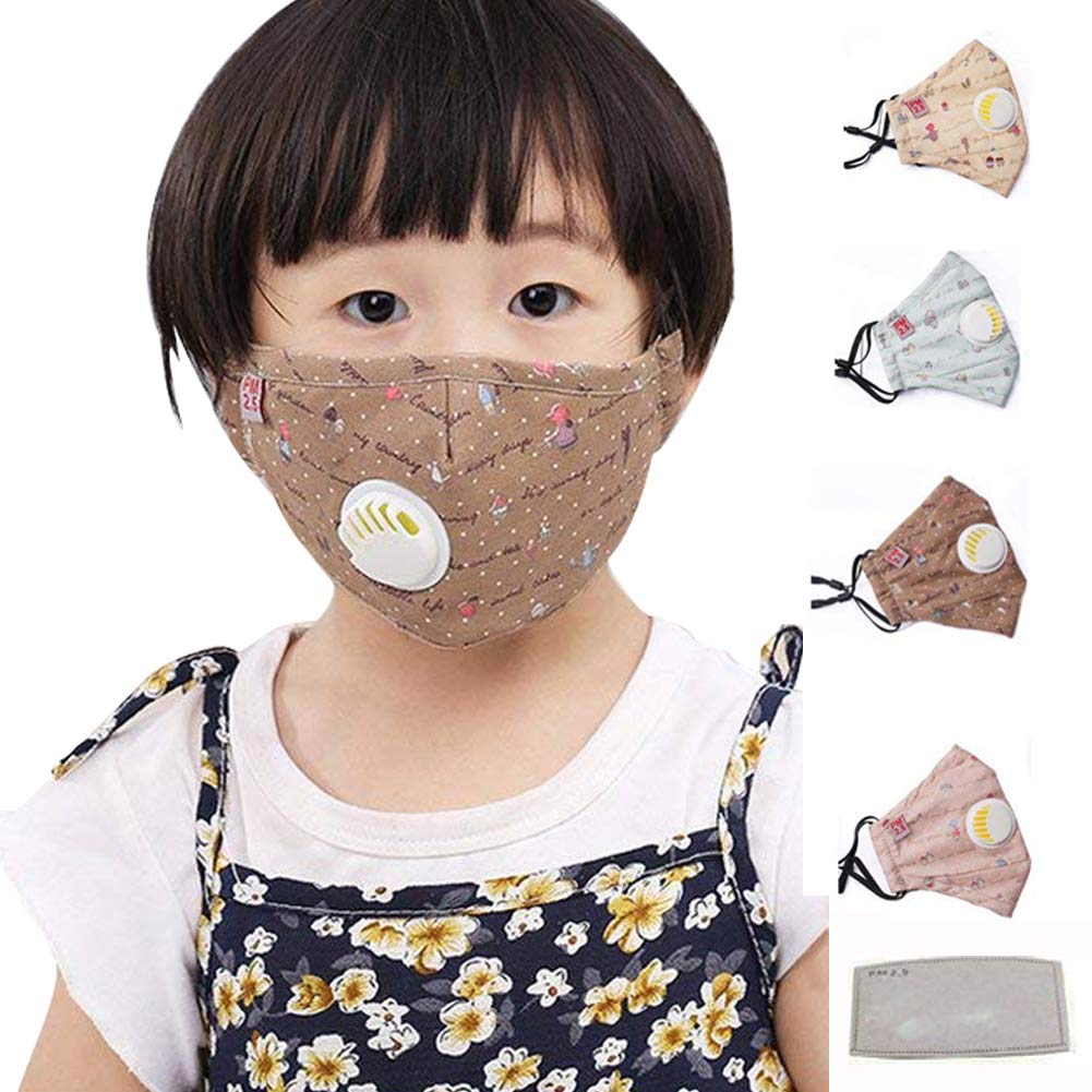 Breathing Valve for Children PM 2.5 Dust Mask, Washable Anti-Fog Dust ...