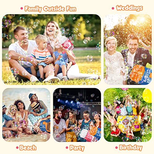 Upgraded Bubble Machine Gun with 10 Bottles Bubble Refill Solution, 73 ...