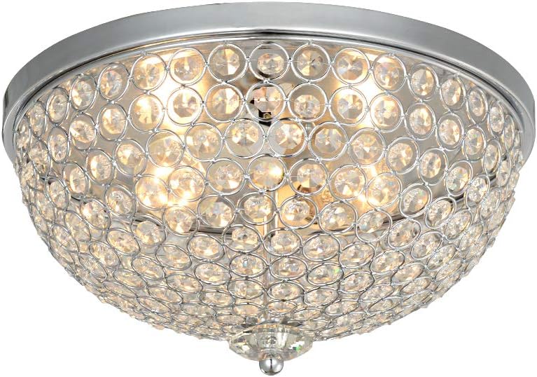 Amazon.com: KARMIQI Crystal Ceiling Light, 13" 2-Light Flush Mount ...