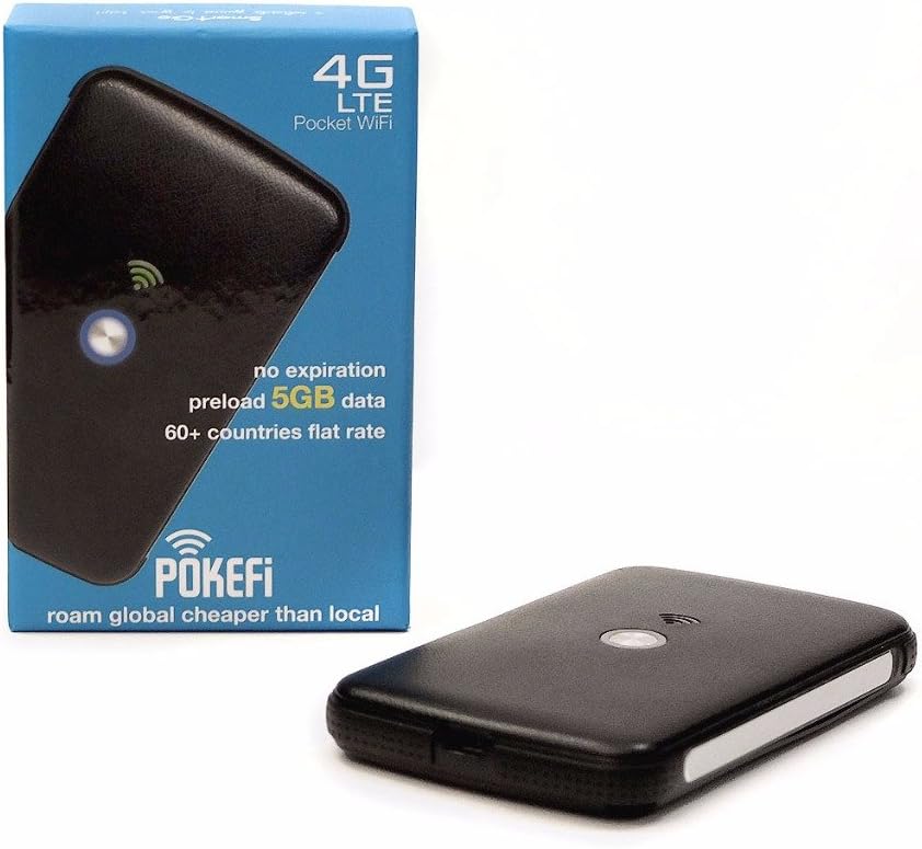Pokefi Portable Wireless Router Wifi No Sim Card + 5GB Data Volume, Pocket WiFi HotSpot No ...