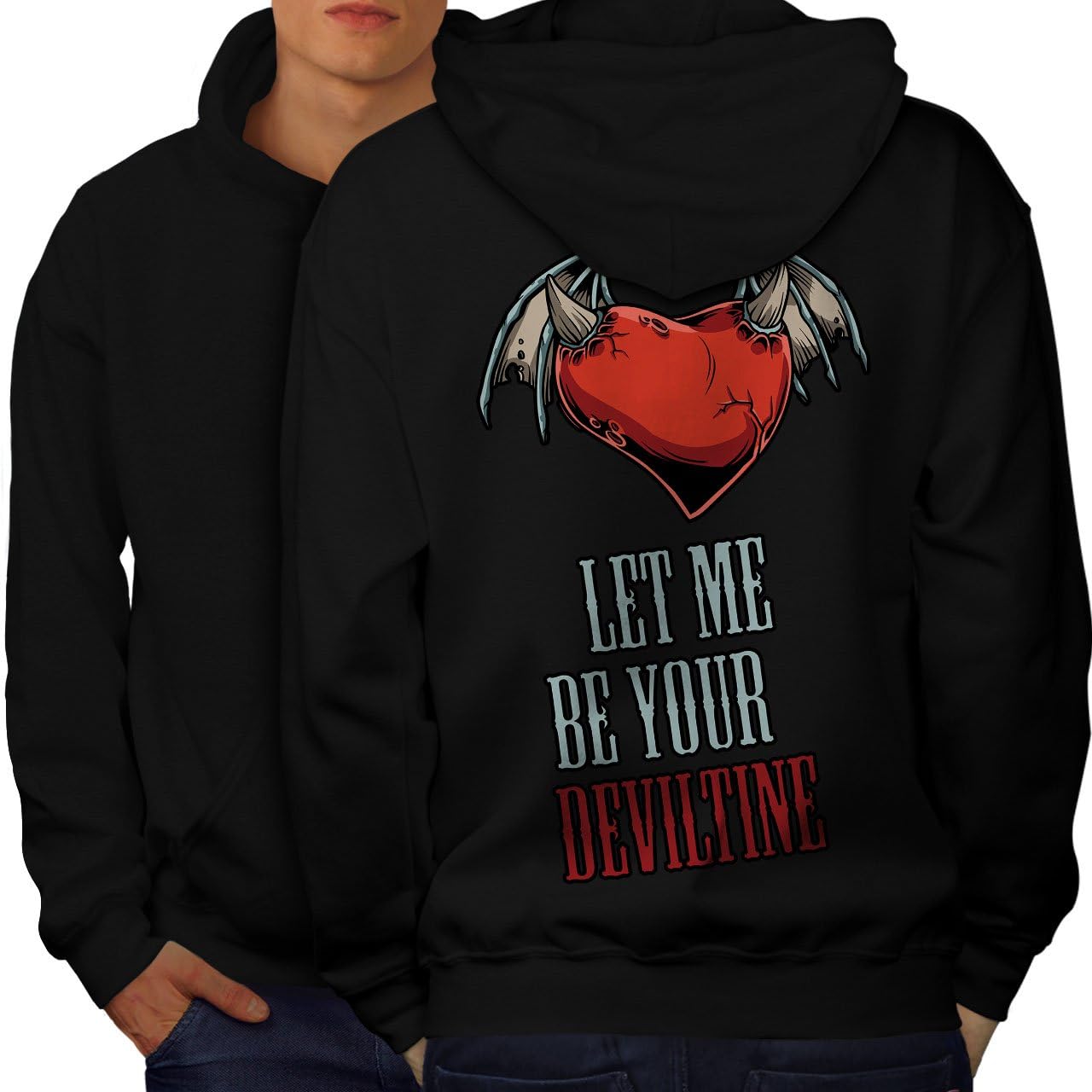 Wellcoda Valentine Devil Holiday Mens Hoodie, Evil Design on The ...