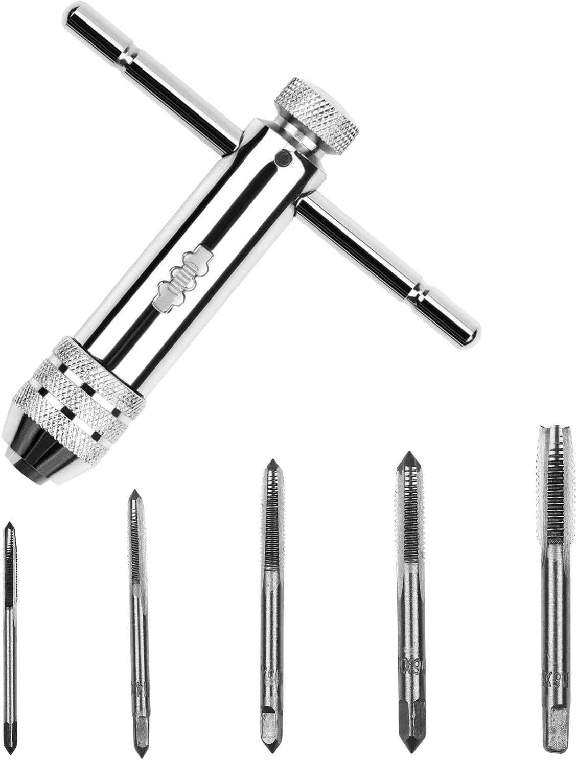 BELIOF 7pcs Adjustable T Type Ratchet Tap Holder Wrench T-Handle Tap ...