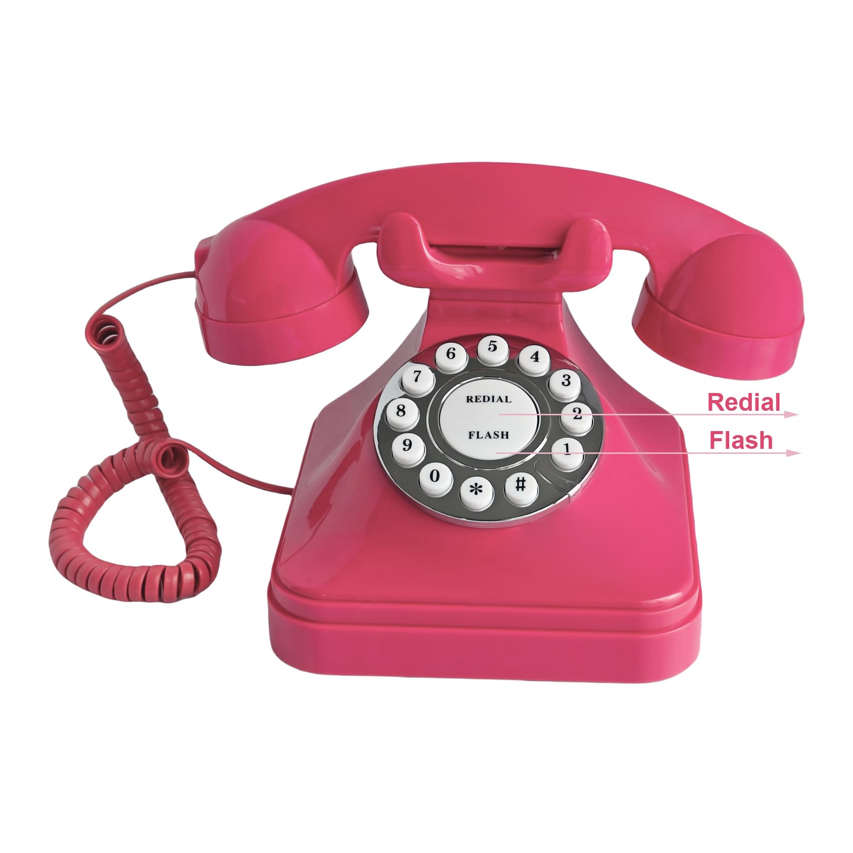 Retro Landline Home Phone,TelPal Corded Old Fashion Desk Phone, Basic ...