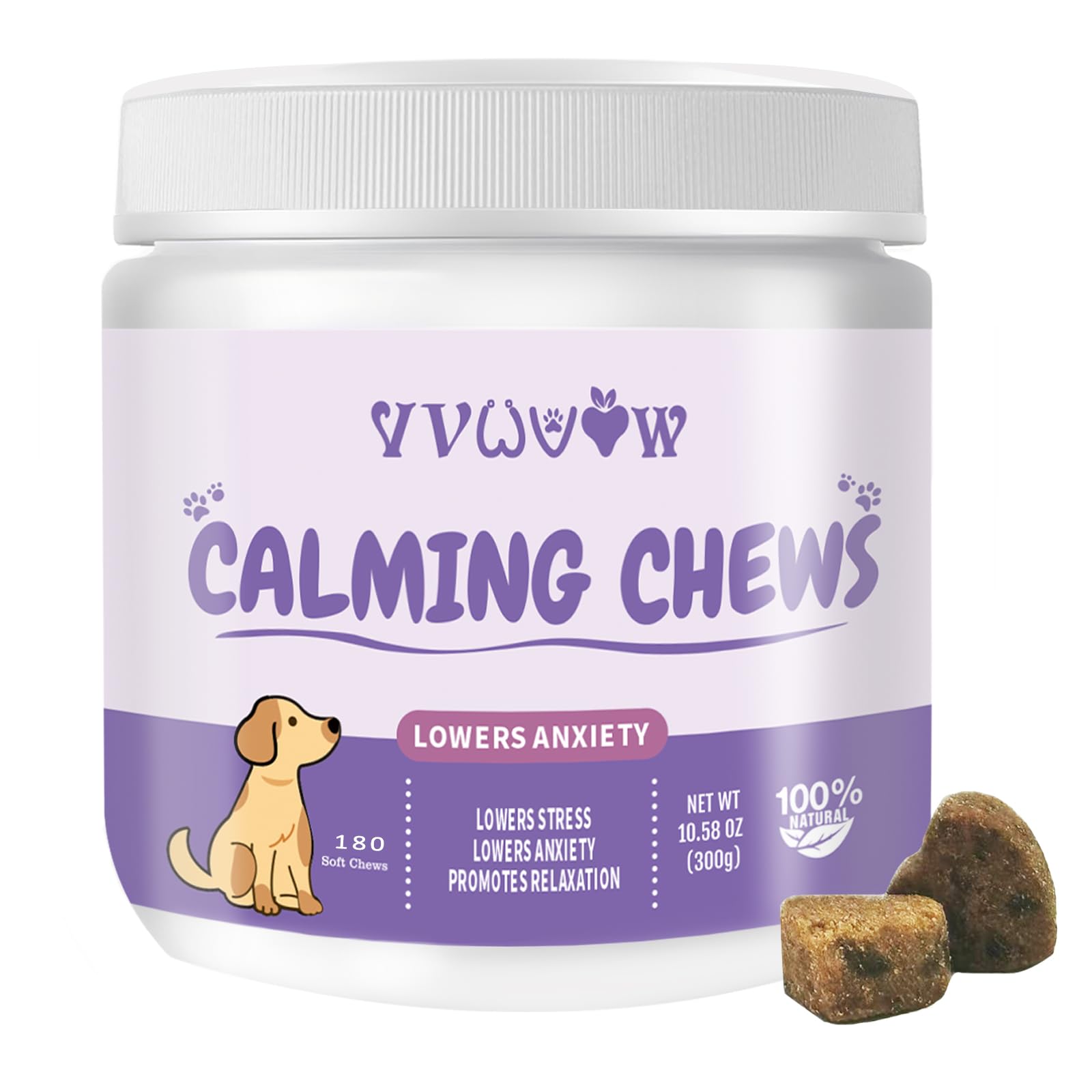 Dog Calming Chews with Melatonin - 180PCS Anxiety Relief Treats for ...