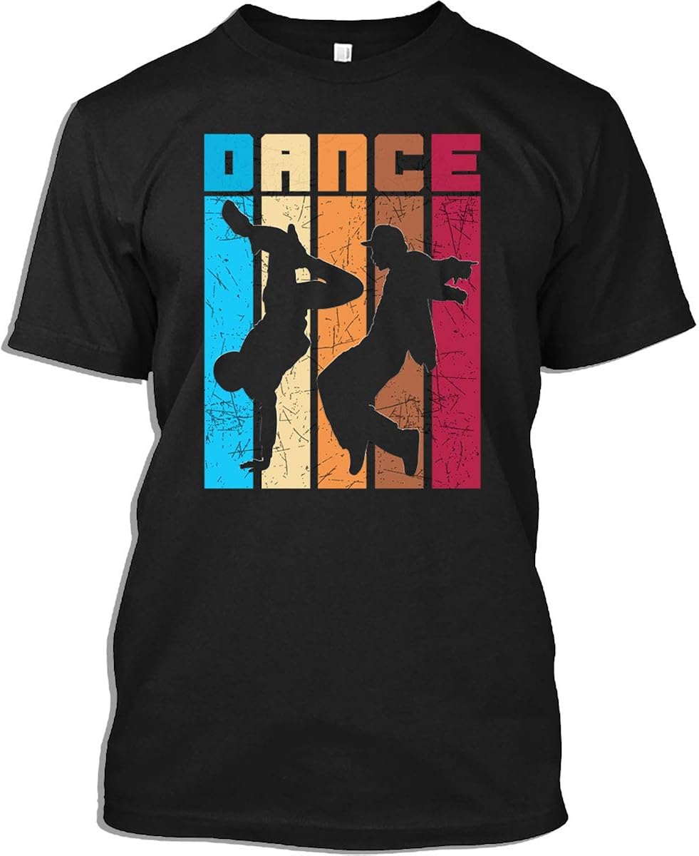 Amazon.com: Dancing Tshirt Vintage Street Dance Silhouette Breakdance ...