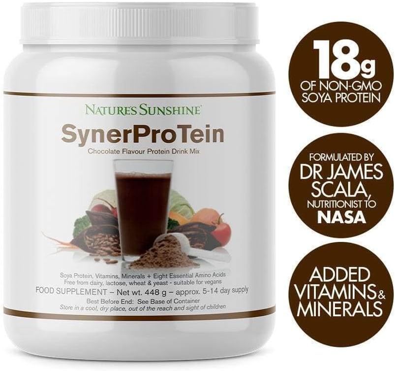 SYNERPROTEIN – Soya Protein Shake, chocolate flavour (448g) – BigaMart