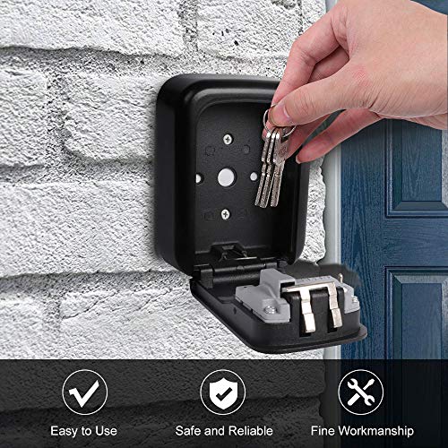 Puroma Security Key Lock Box, 4-Digit Combination Waterproof Portable ...