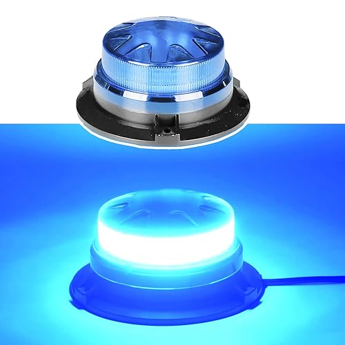 AUXMOTEC Blue Led Emergency Strobe Beacon Lights Bar with Magnetic ...