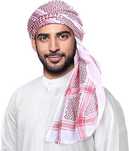 HOMELEX Keffiyeh Arab Head Scarf for Men Sheikh Muslim Turban Saudi ...