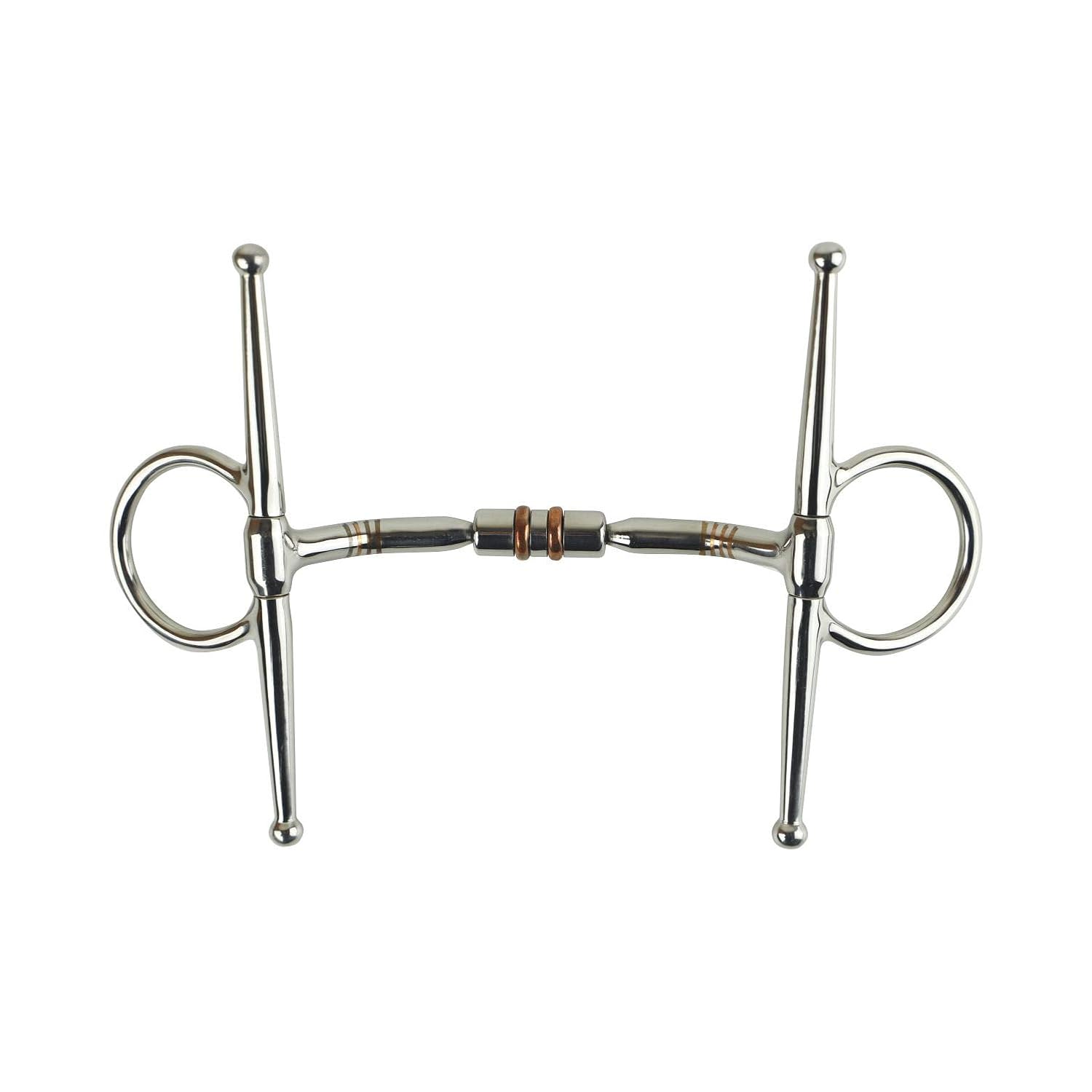 AK Full Cheek Rotary Double Cooper Roller Snaffle Horse Riding Bits ...