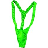 SDFWEQ Men's Mankini Swimsuit Thong Borat Style V Sling Stretch Sexy ...