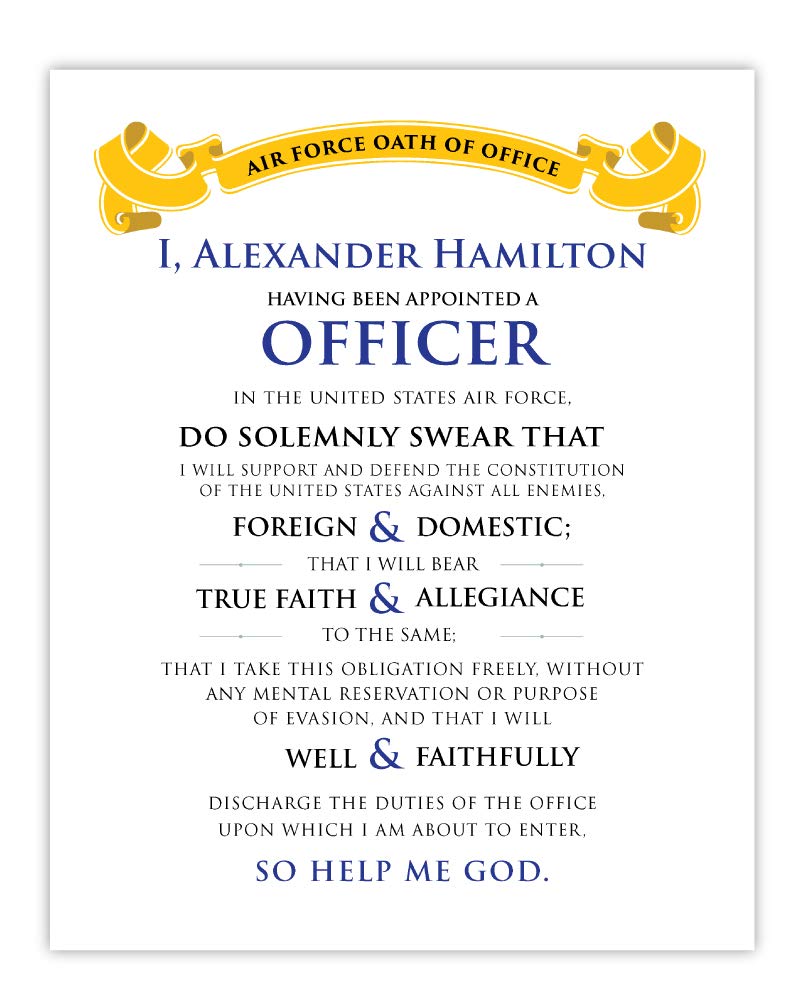 Amazon.com: Military Army Air Force Navy Oath of Office Prayer Print ...