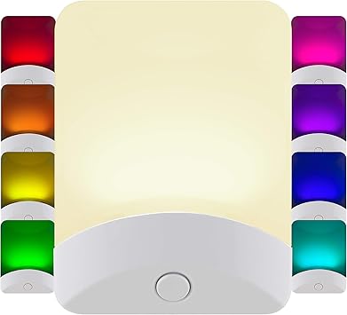 GE Color Changing LED Night Light, 8, Energy Efficient, Light Sensing ...