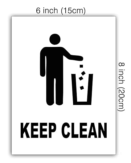 SIGN EVER™ Keep Clean Dustbin Sign Board Collage Office Signage ...