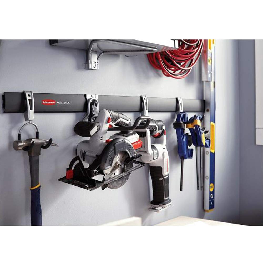 Rubbermaid FastTrack Wall Mounted Storage and Organization System Rail for Home and Garage ...