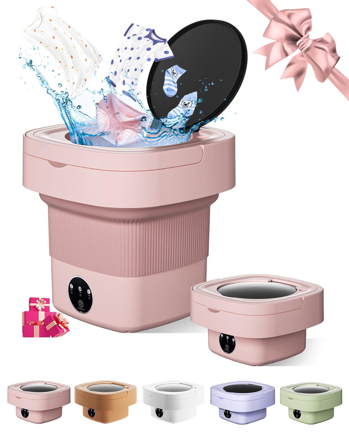 Portable Washing Machine, 9L Mini Laundry Washer with 3 Modes Cleaning ...