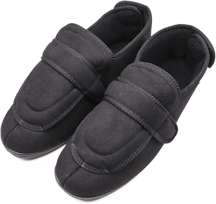 Men's Extra Wide Width Diabetic Recovery Slippers, Adjustable Closures ...