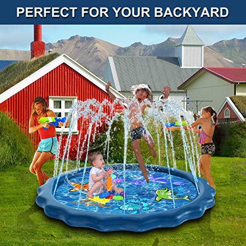 Luxital Splash Sprinkle Pad for Kids, Fountain Outdoor Inflatable Water ...