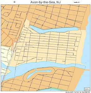 Amazon.com: Large Street & Road Map of Avon-by-the-Sea, New Jersey NJ ...