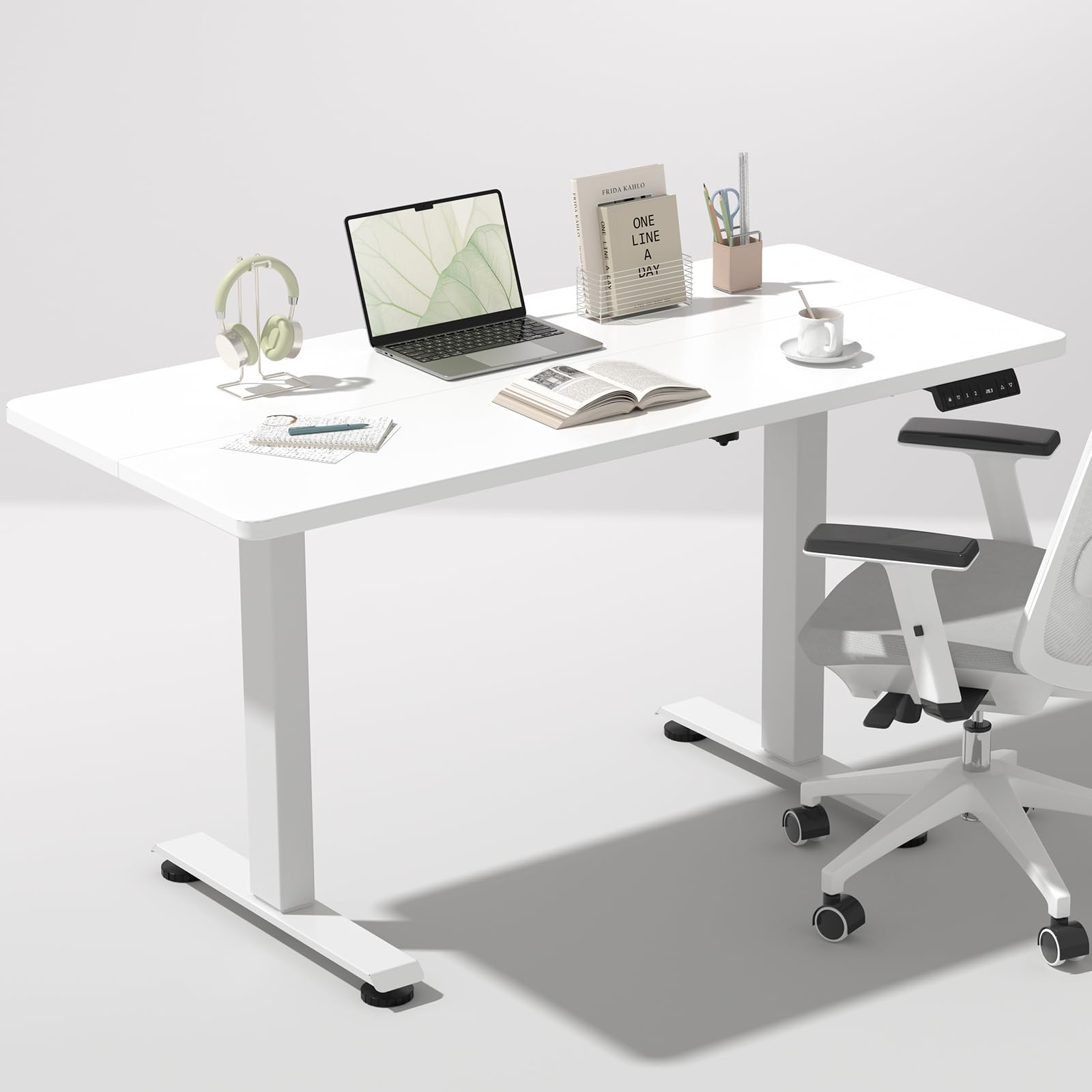 Veken 47.2 Inch Electric Standing Desk, Height Adjustable Sit Stand Up ...