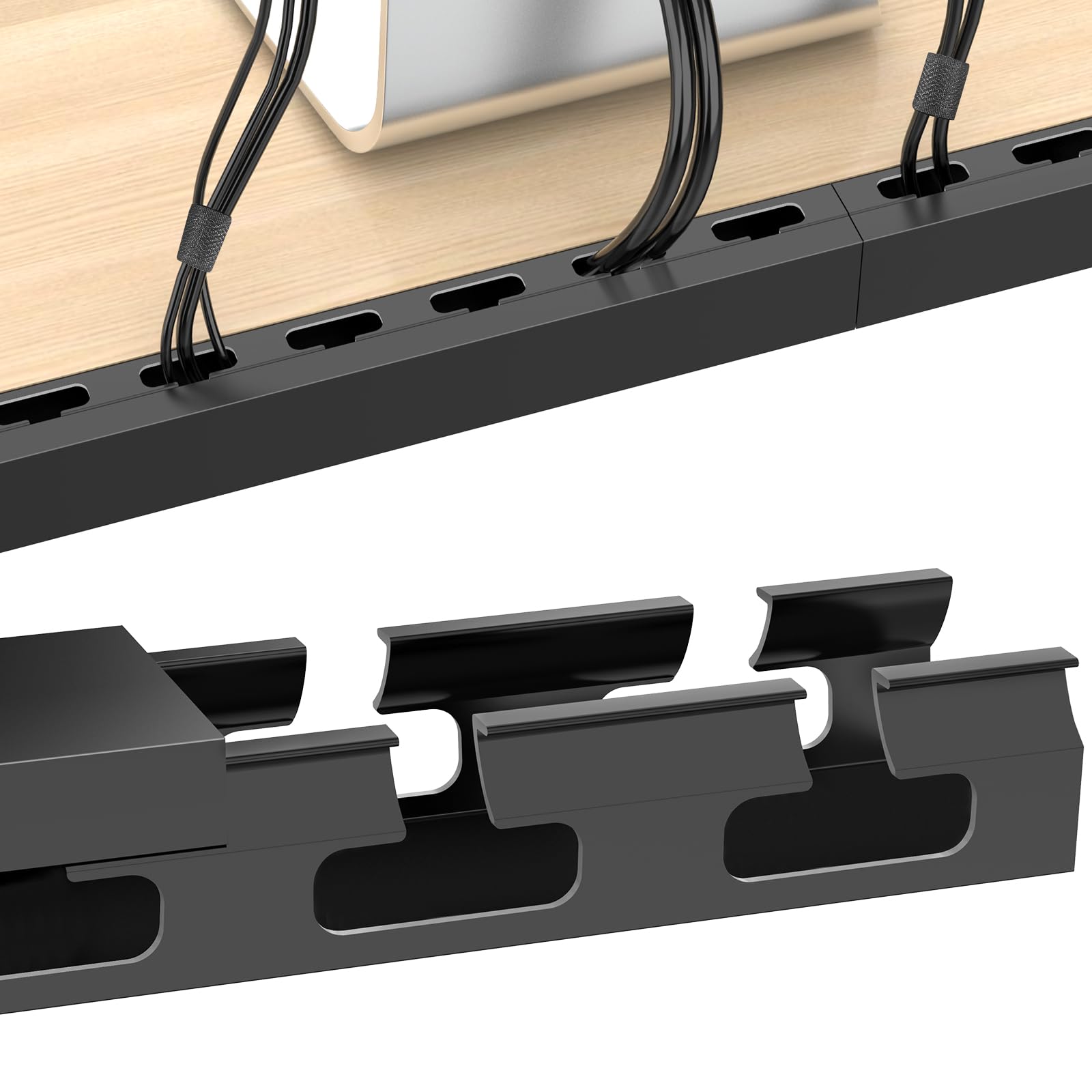 ENONCI Upgraded Cable Management Under Desk with Big Hole,61(4X15.4 ...